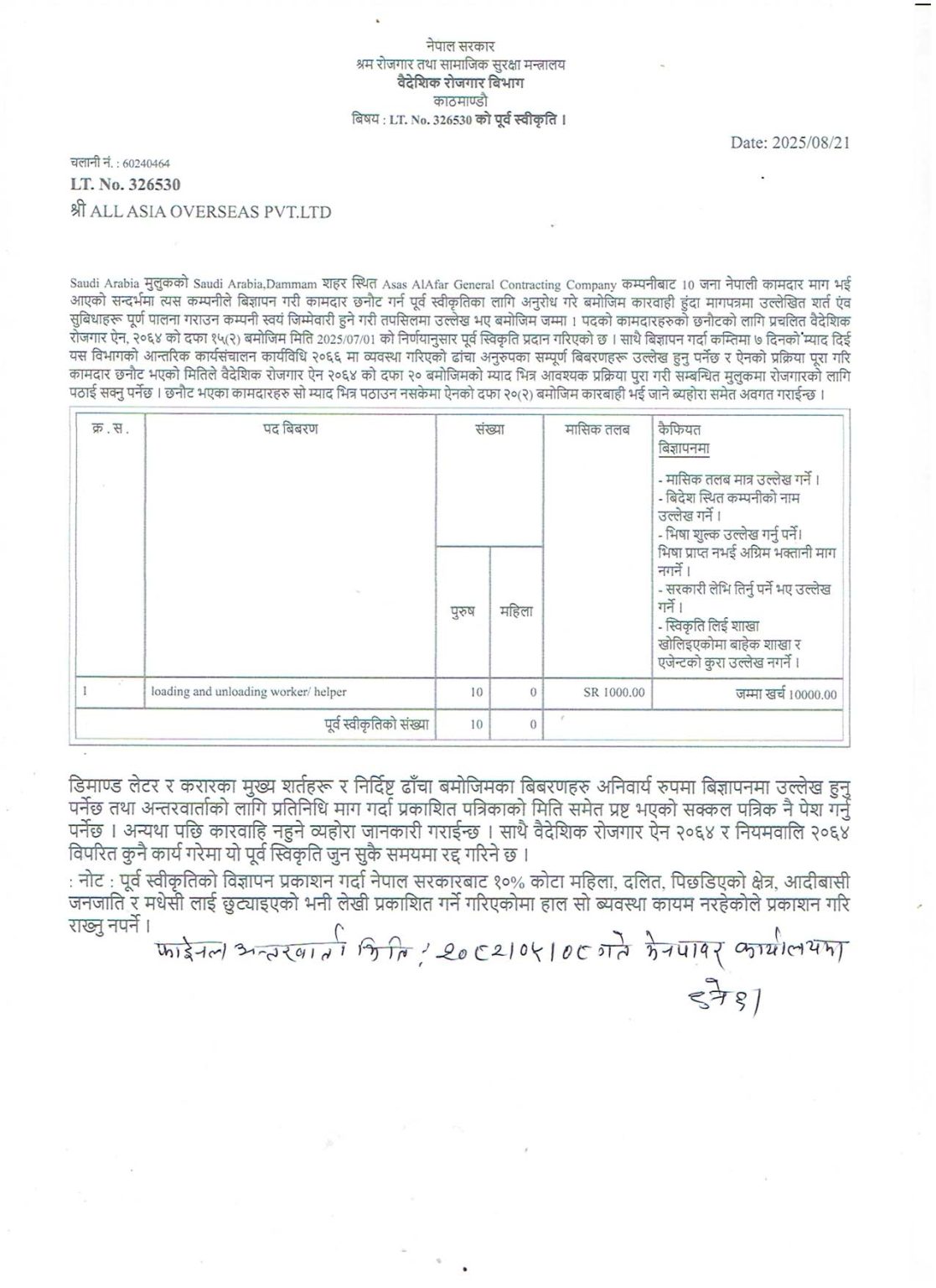 Asas AlAfar General Contracting Company(final interview on 2082-05-08 ...